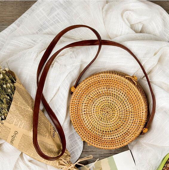 Mini Handwoven Rattan Round Bali Bag