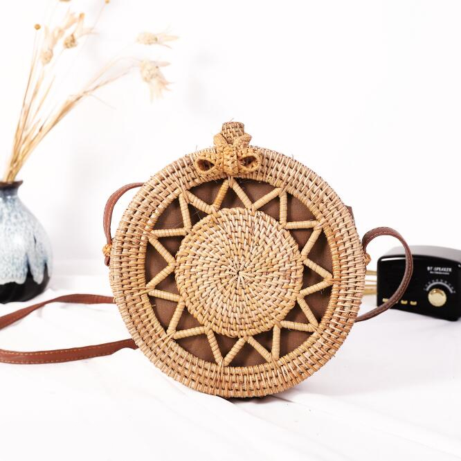 Mini Handwoven Rattan Round Bali Bag